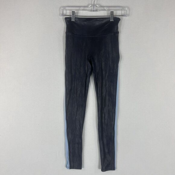 SPANX | Pants & Jumpsuits | Spanx Faux Leather Leggings Womens Xs Blue ...